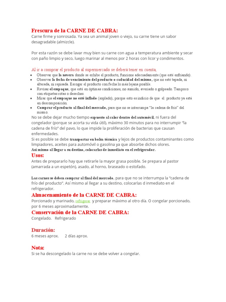 La Historia de La Carne de Cabra | PDF | Carne | Marinado