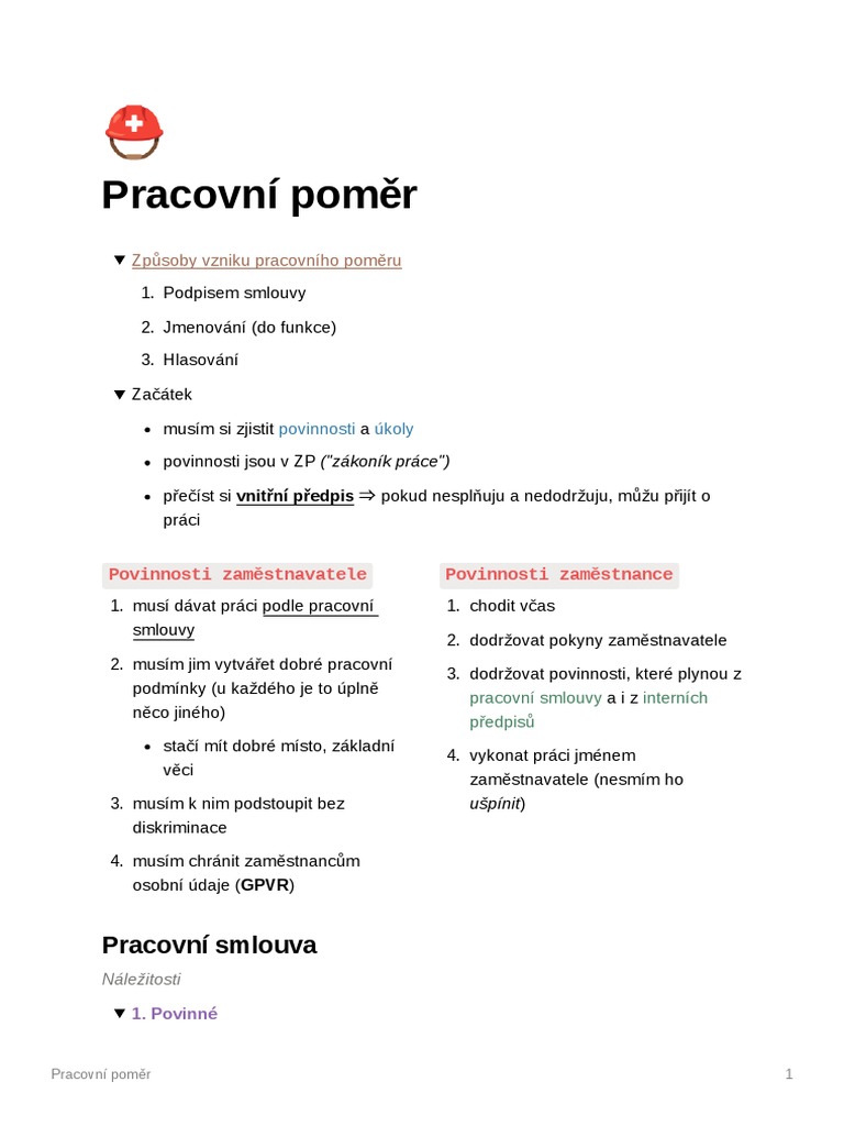Pracovn Pomr | PDF
