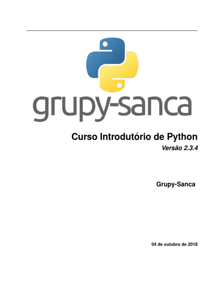 Curso Introdutório de Python | PDF | Python (linguagem de programação ... Curso Introdutório de Python | PDF | Python (linguagem de programação ...