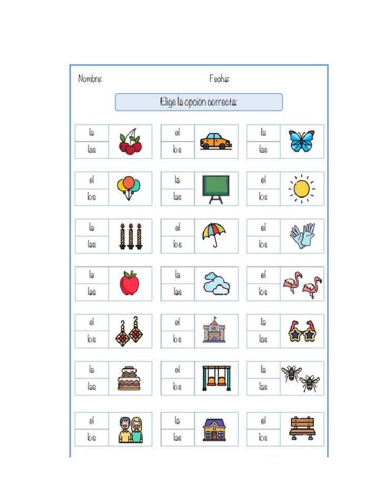 Guia Articulos El La Los Las Kinder | PDF