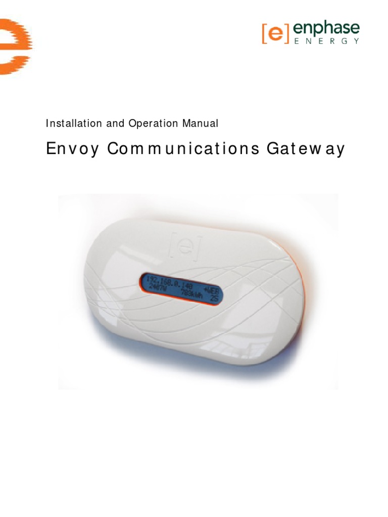 Enphase Envoy User Manual | PDF | Internet | Computer Network
