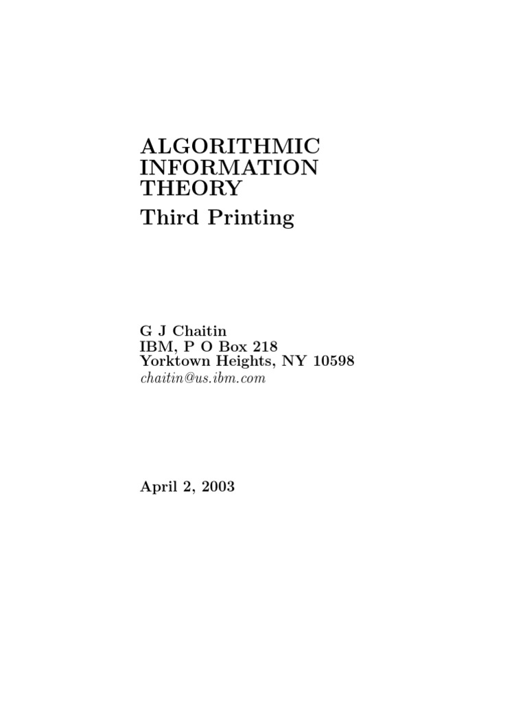 Algorithmic Information Theory Pdf Equations Computer Programming