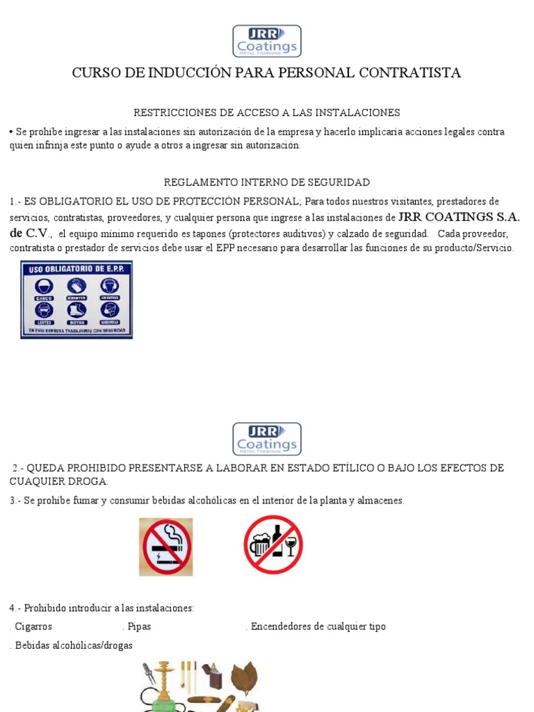 Inducción y Seguridad para Contratistas | PDF