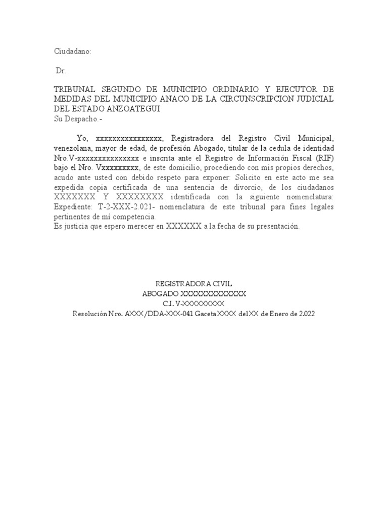 Modelo de Solicitud de Documento Ante El Tribunal | PDF
