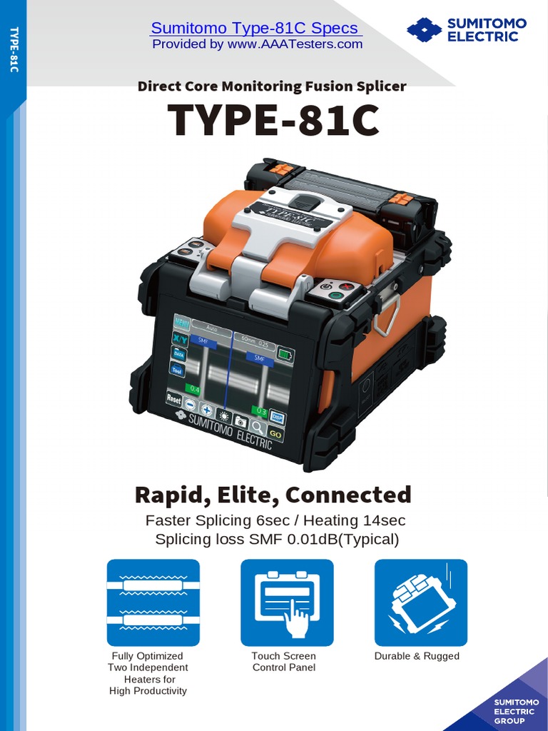 Sumitomo 81C | PDF | Optical Fiber | Electrical Engineering