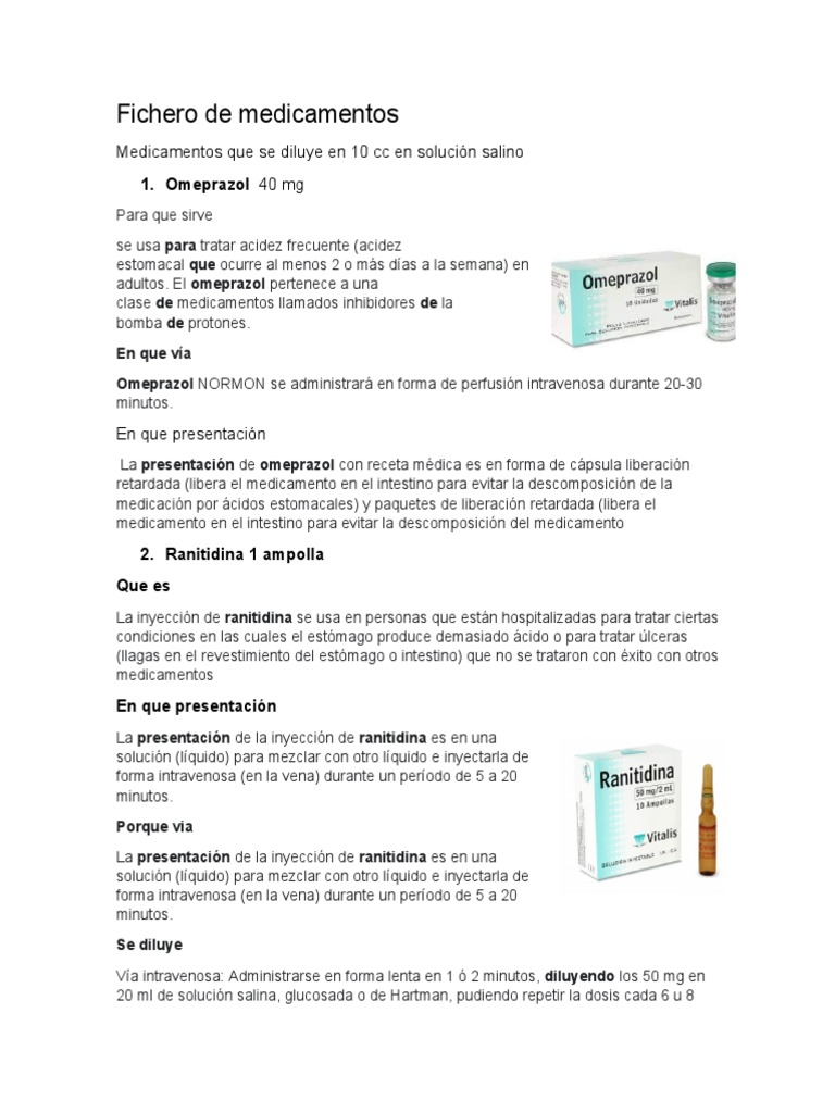 Fichero de Medicamentos | PDF | Medicamentos con receta | Inyección ...