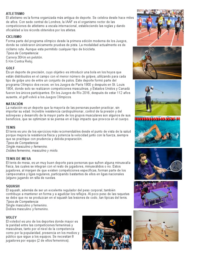 20 Deportes | PDF | Deporte del atletismo | Deportes