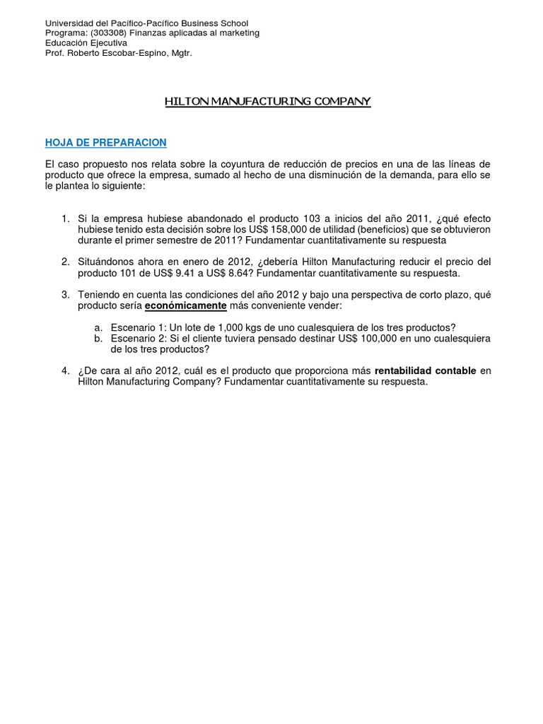 Hilton Manufacturing Company | PDF