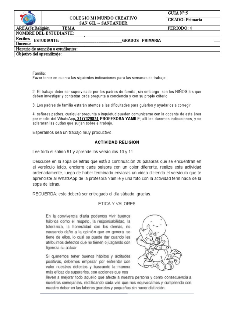 Etica y Valores Grados de Primaria. | PDF