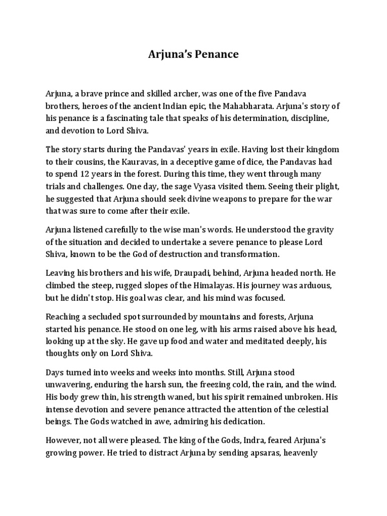 Arjunas Penance Pdf