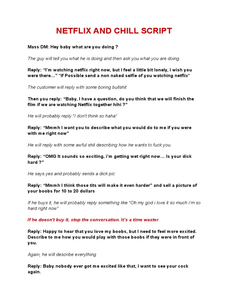 Netflix and Chill Script | PDF