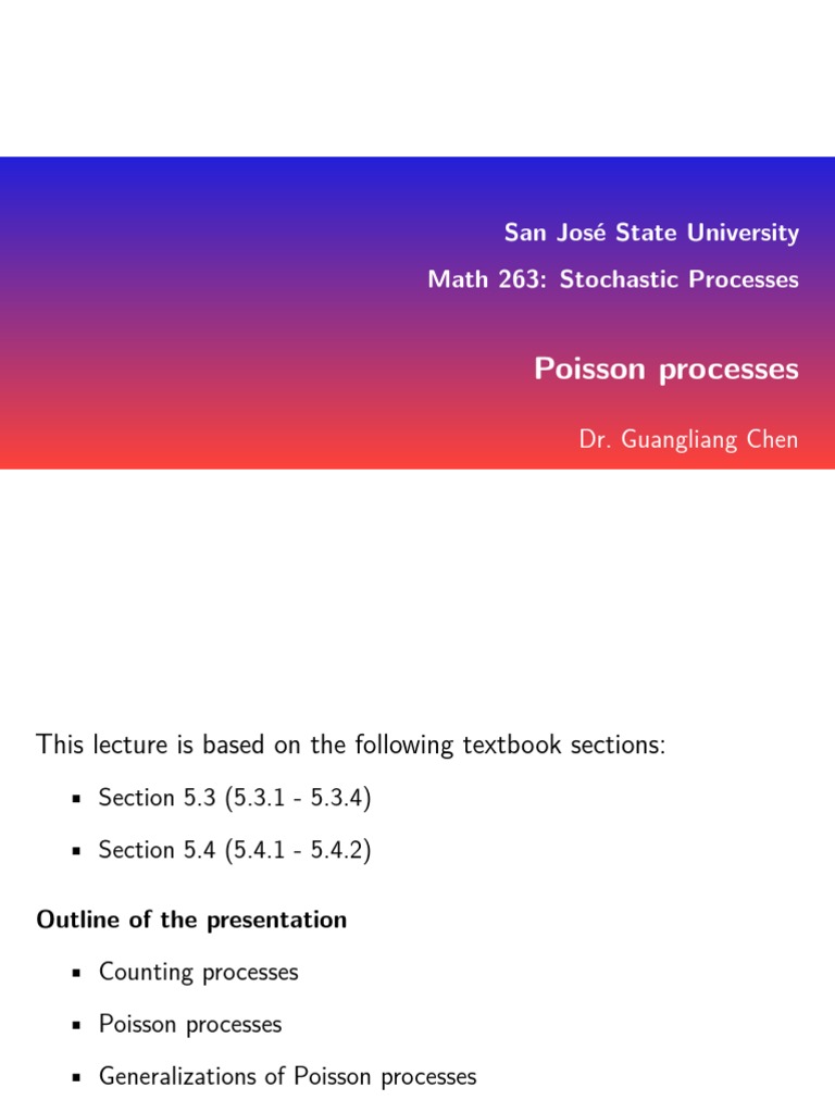Lec 8 Poisson Processes | Download Free PDF | Mathematics | Statistical Theory