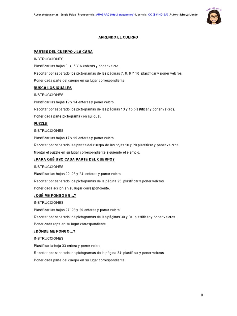 Pictogramas para Aprender el Cuerpo | PDF | Juegos y actividades