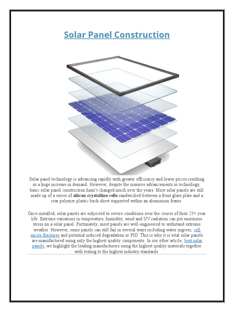 Solar Panel Construction Overview | PDF | Solar Cell | Photovoltaics