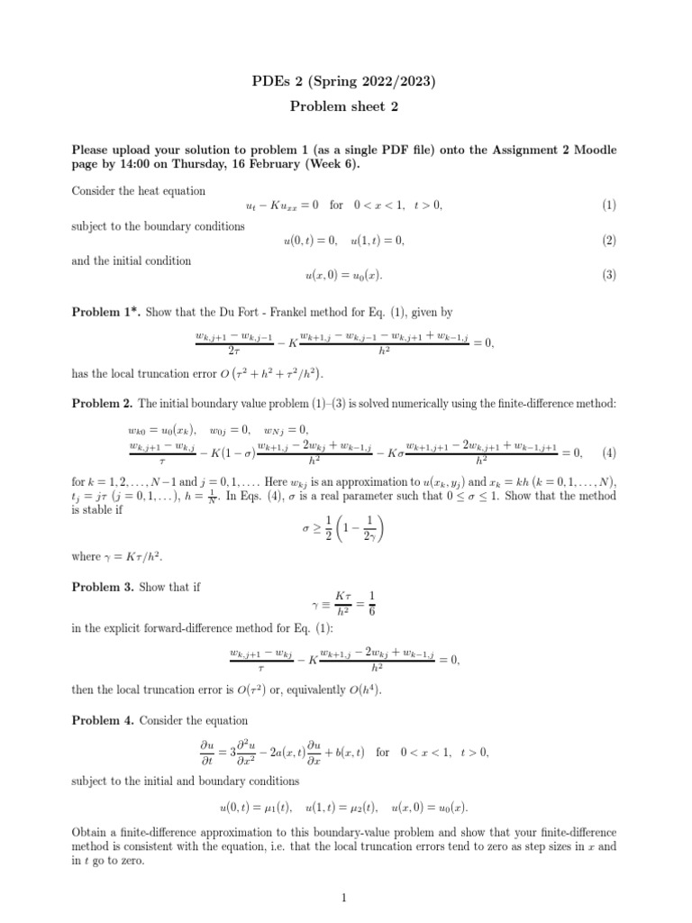 PDEs2 2022 23 Prob2 | PDF | Mathematical Analysis | Analysis PDEs2 2022 23 Prob2 | PDF | Mathematical Analysis | Analysis