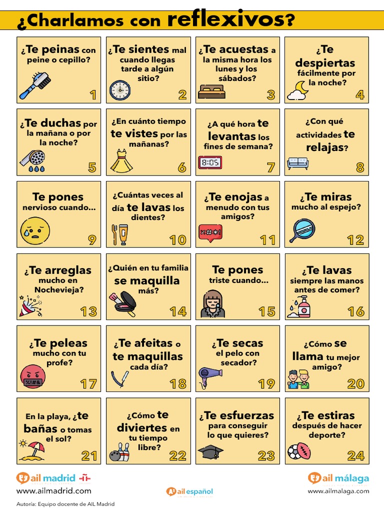 Ejercicios de Verbos Reflexivos A1 | PDF