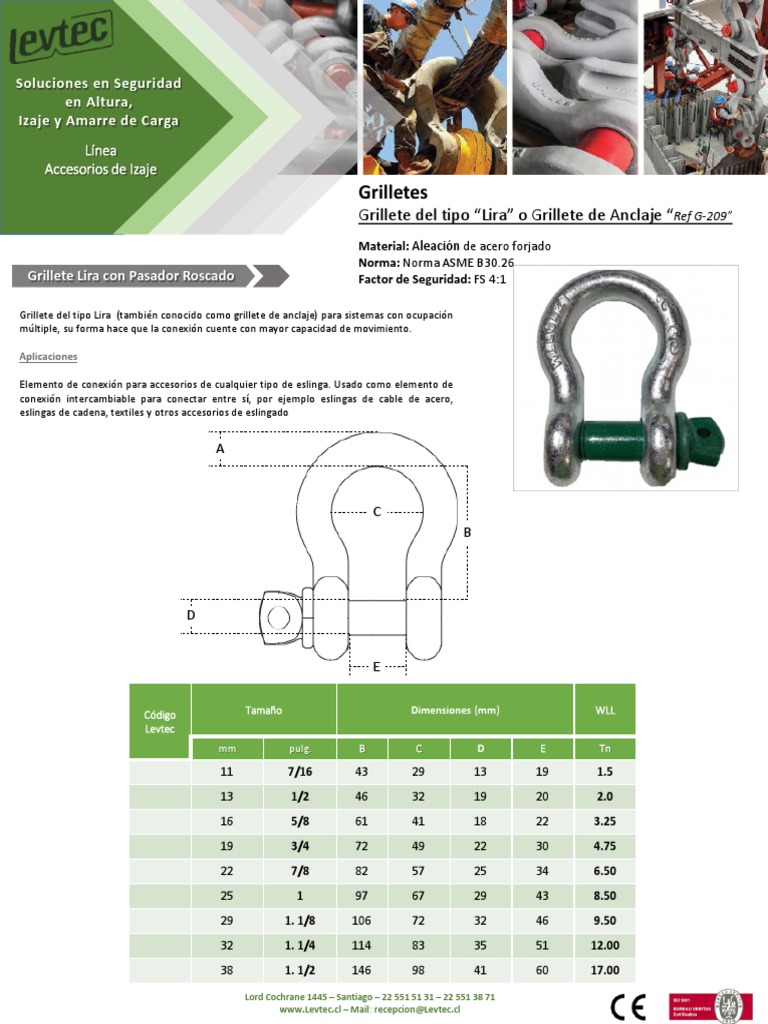 Ficha Técnica Grilletes | PDF