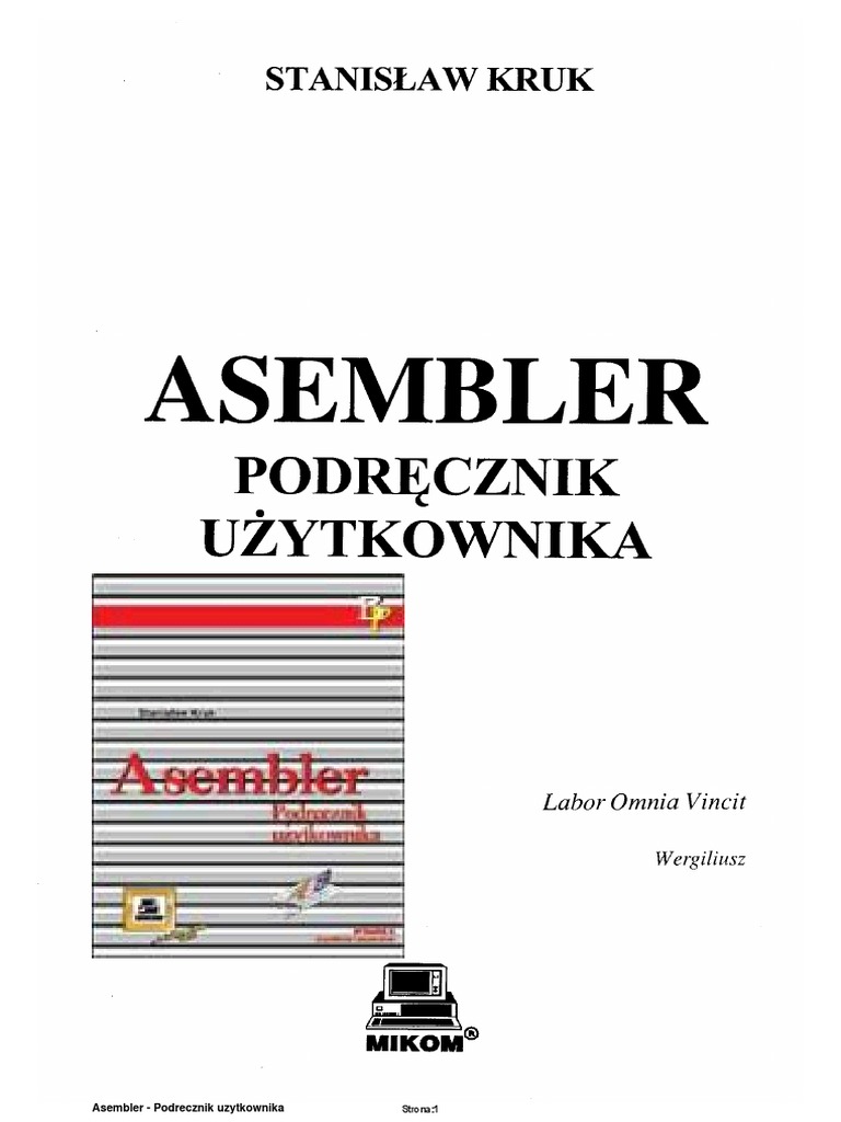 Asembler - Podrecznik Uzytkownika - S.Kruk | PDF