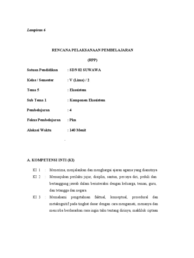 RPP Model Pembelajaran Problem Based Learning | PDF | Seni & Disiplin ...