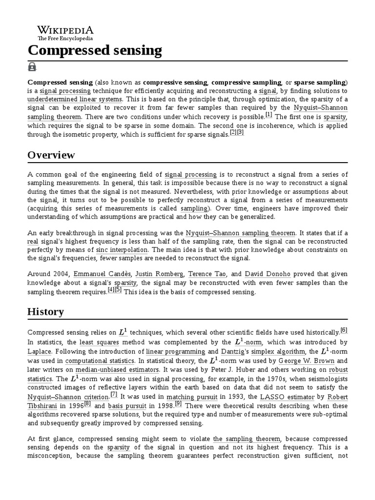 Compressed Sensing | PDF | Mathematics | Algorithms