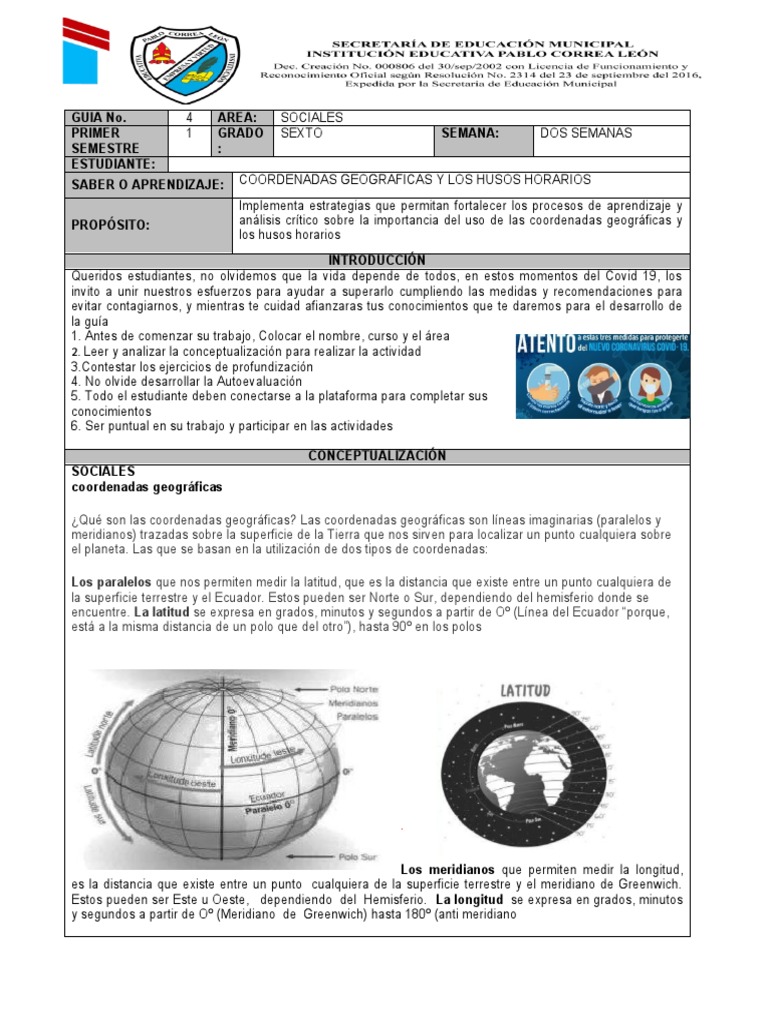 Coordenadas Geográficas para Niños | PDF | Tierra | Razón