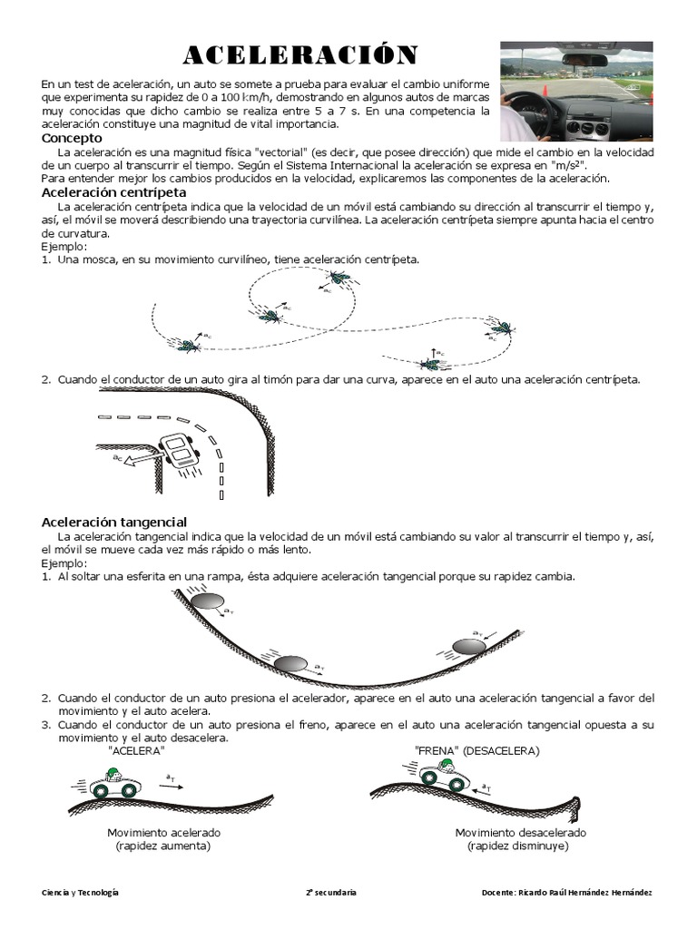 8-CyT 2° Aceleración 2r2h 2022 | PDF | Aceleración | Velocidad