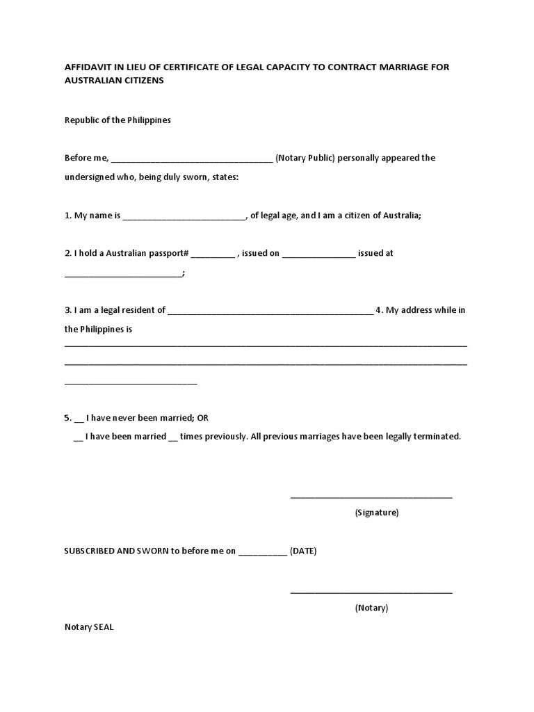 (Notarial Template) Affidavit | PDF