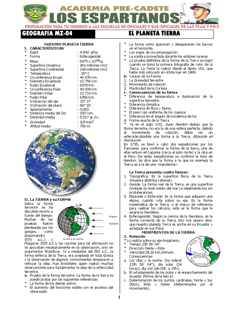 Tema-04 El Planeta Tierra SC | PDF | Ecuador | Tierra