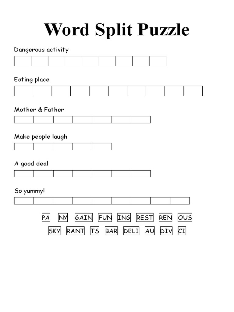 Word Split Puzzle | PDF