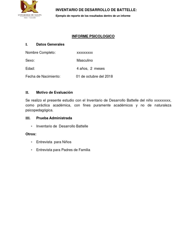 BATTELLE, Ejemplo de Informe | PDF