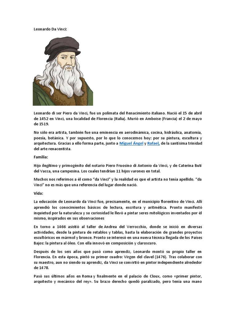 Leonardo Da Vinci | Descargar gratis PDF | Leonardo Da Vinci | Artes ...