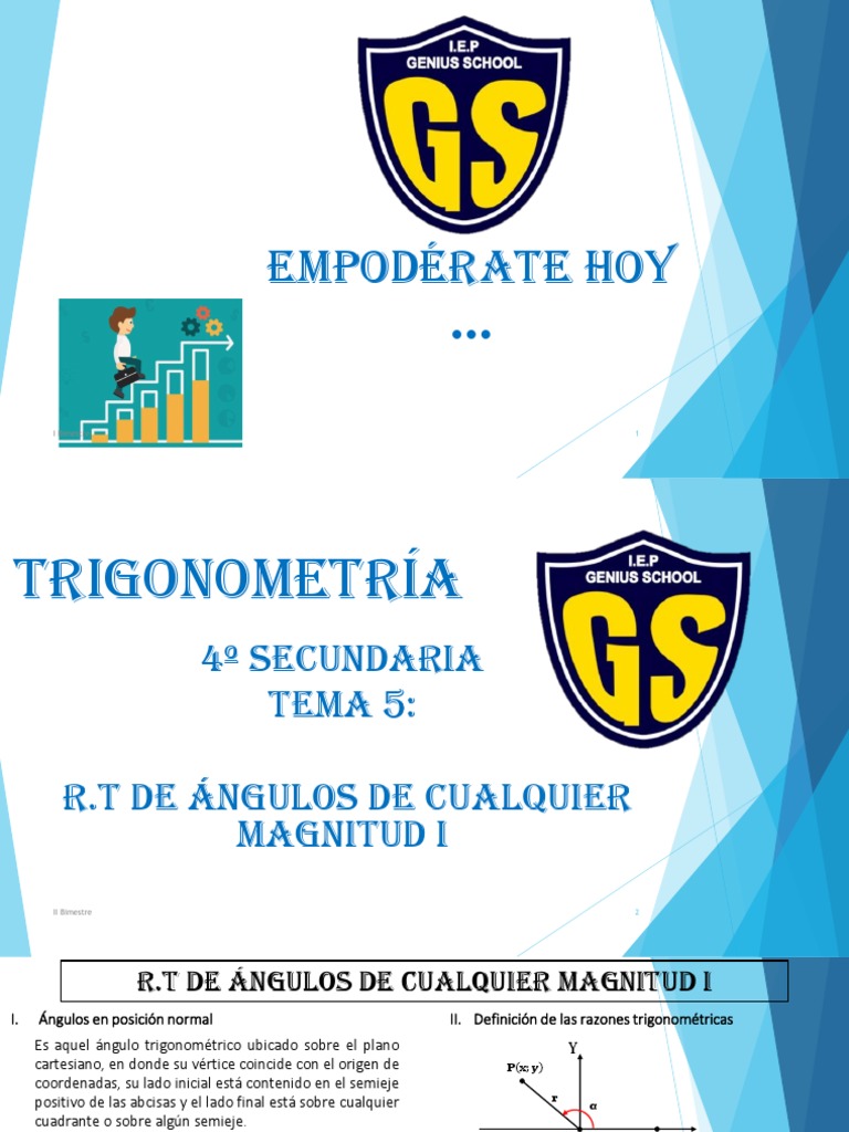4ºS Trigonometría Tema5 R.T de Ángulos de Cualquier Magnitud I | PDF ...