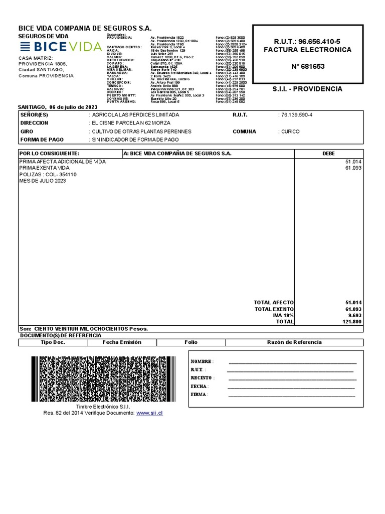 Factura - 681653 | PDF | Chile