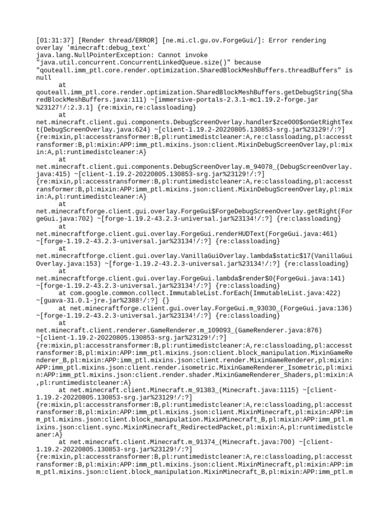 Minecraft Debug Overlay Error | PDF | Software | Concurrent Computing