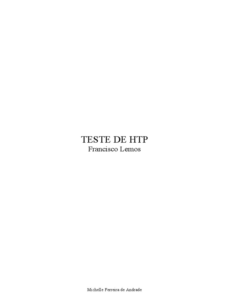 Teste de Htp-Chico Lemos | PDF | Percepção | Psicologia