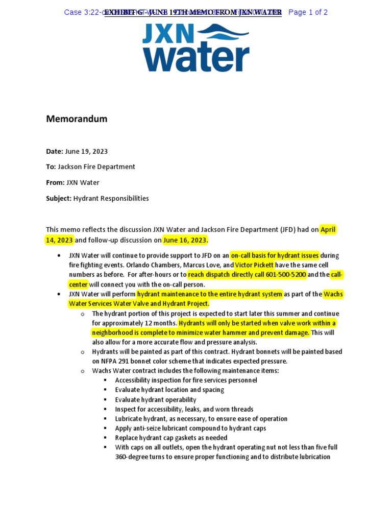 JXN Water Memo | PDF | Chemical Engineering