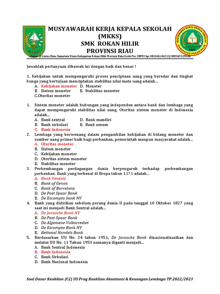 Soal Dasar Keahlian C2 Akl | PDF