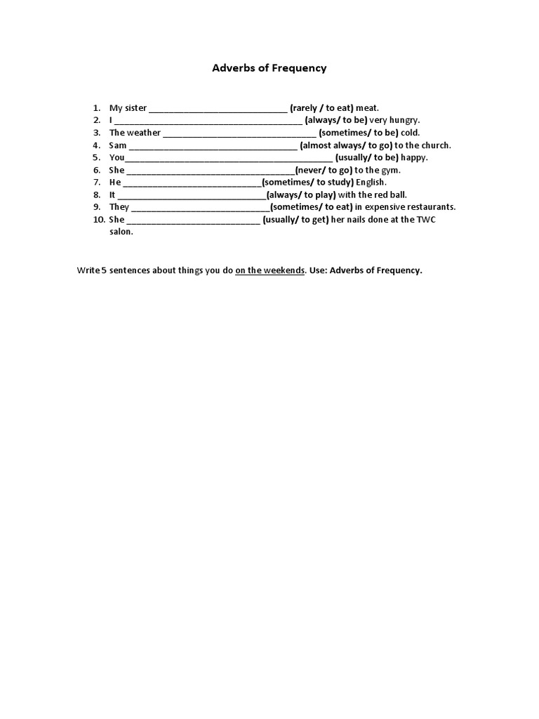 Adverbs of Frequency - B2 - 2 | PDF