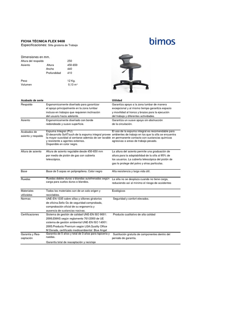 Ficha Tecnica FLEX 1 | PDF | Factores humanos y ergonomía