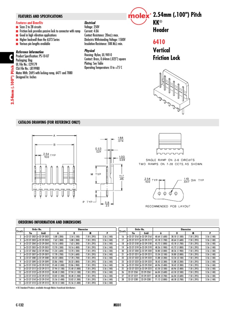 Molex 022272031 - AE 6410 03A (102) Datasheet | PDF | Electrical Connector | Materials