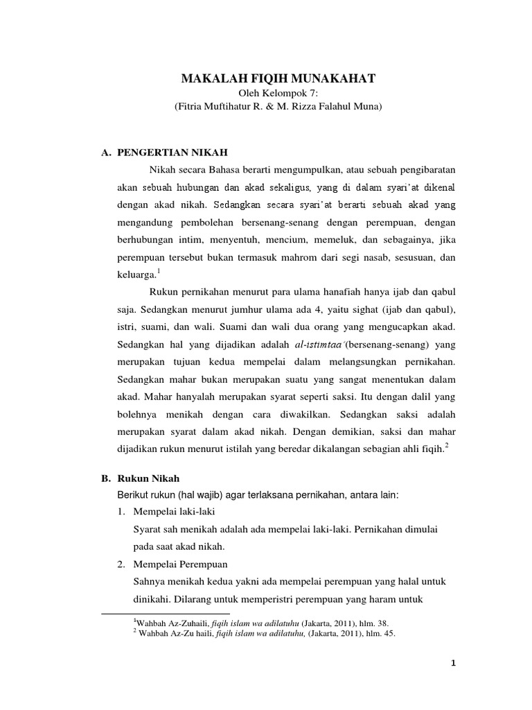 Makalah Fiqih Munakahat (Kel. 7) | PDF