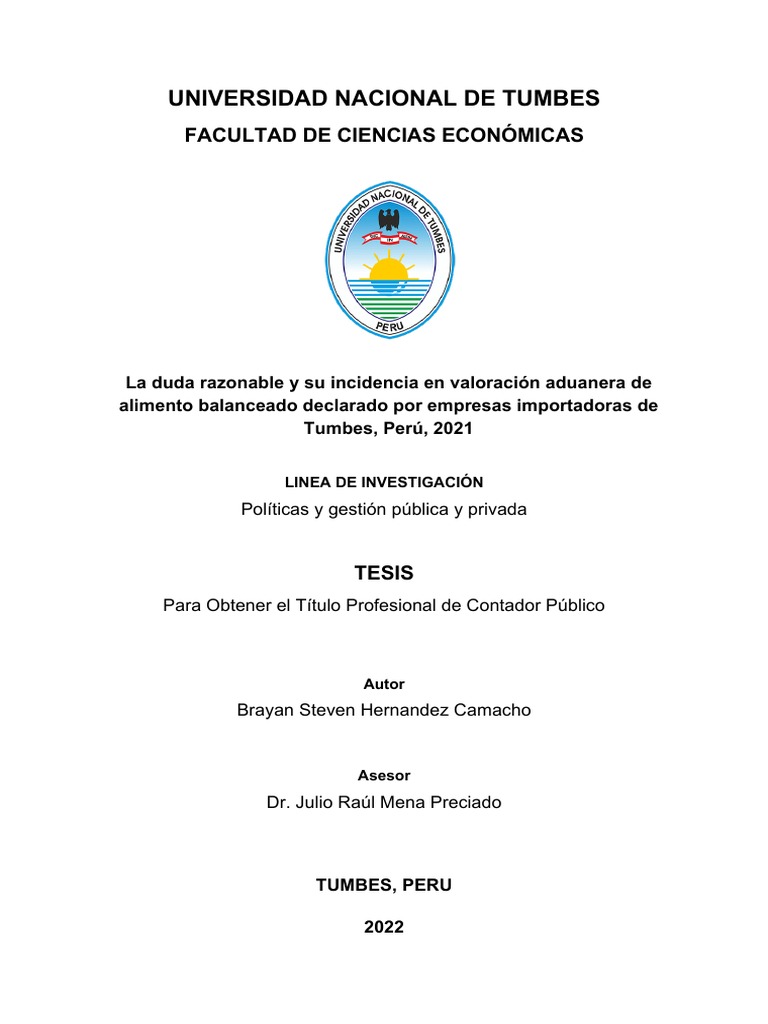 1 Tesis - Hernandez Camacho | PDF | aduana | Verdad 1 Tesis - Hernandez Camacho | PDF | aduana | Verdad
