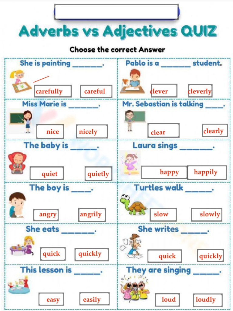 Adverbs vs Adjectives exercise | PDF