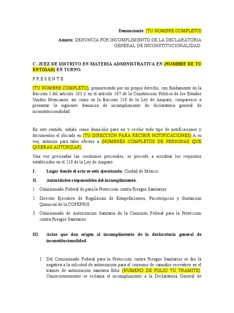 Formato Oficial de La DGI | PDF | Cannabis (Droga) | Caso de ley