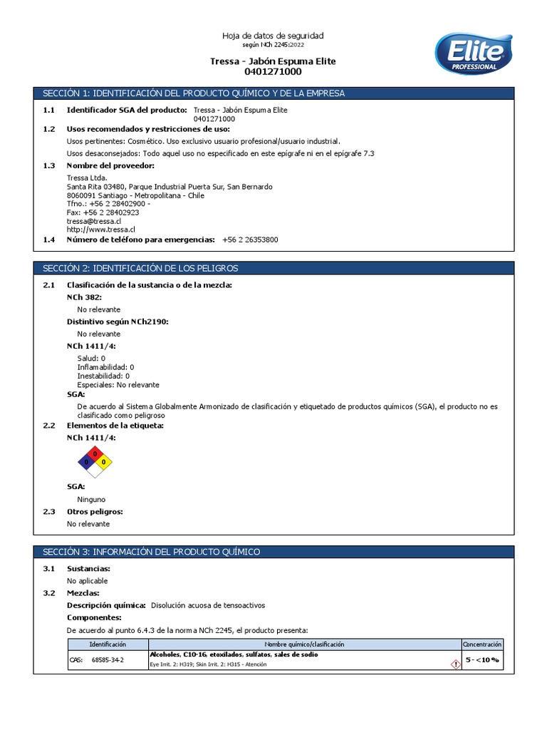 Jabón Espumita y Desengrasantes 6M | PDF
