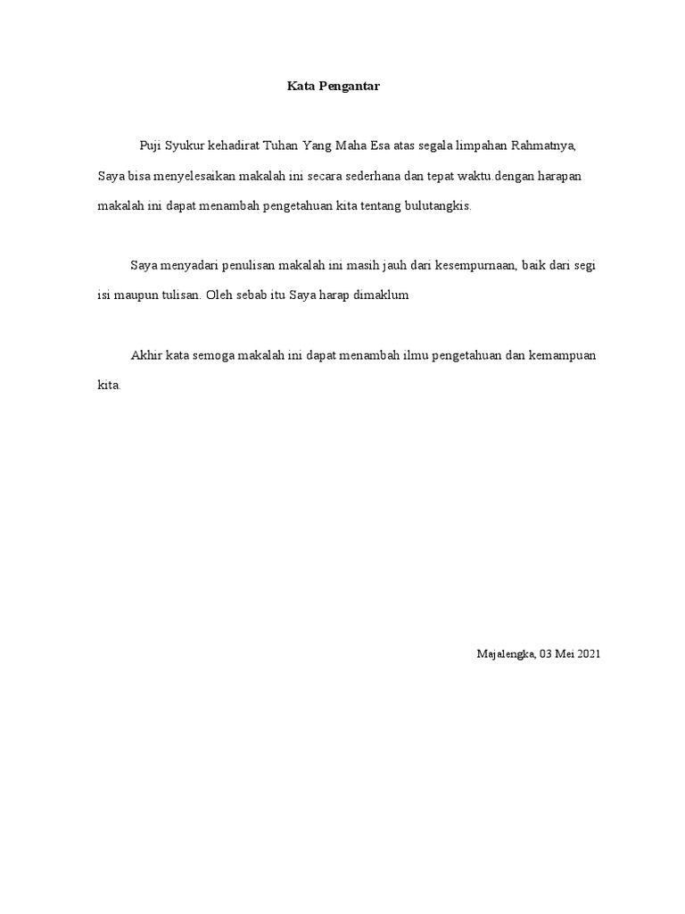 Kata Pengantar MAKALAH PJOK | PDF