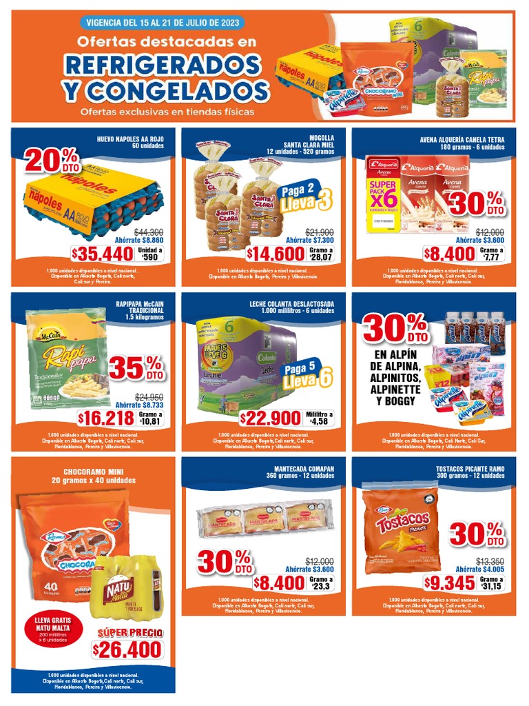 Alkosto Separata Digital Mercado Refrigerados Congelados 15julio2023 | PDF