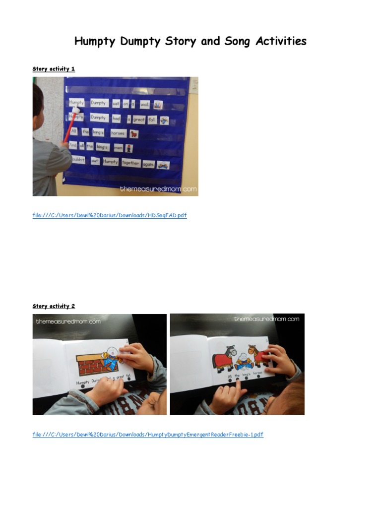 Humpty Dumpty Story and Song Activities | PDF | Computers