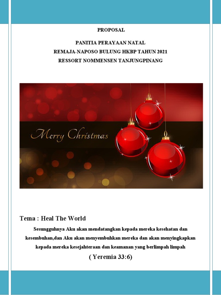 Proposal Perayaan Natal Remaja HKBP 2021 | PDF