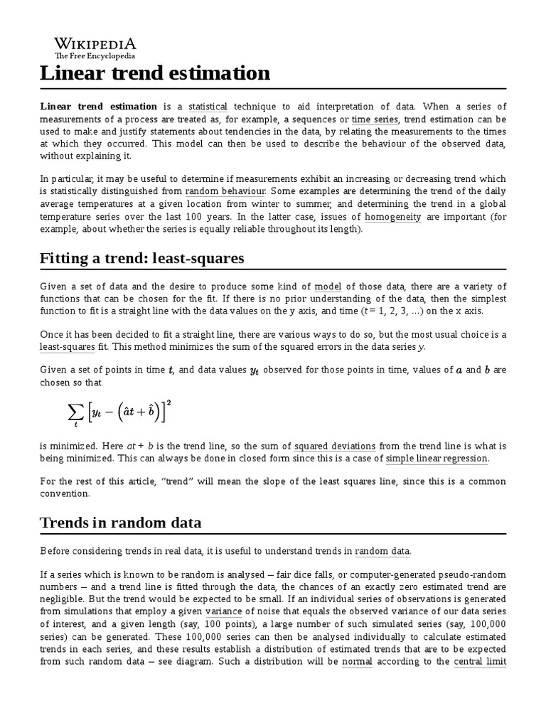 Linear Trend Estimation Pdf Linear Trend Estimation Econometrics